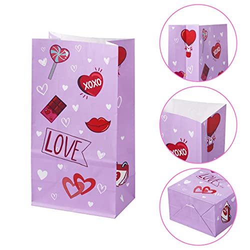 JOYIN 72 Pcs Valentines Day Paper Gift Bags 5x9.4 inch, Valentines Candy Bags, Goodie Bags for Valentine’s Day Party Favors Funny Gift Exchange Novelty Gift Giving Gift Wrapping