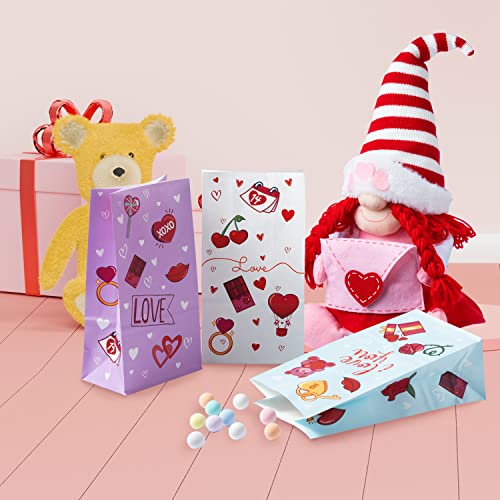 JOYIN 72 Pcs Valentines Day Paper Gift Bags 5x9.4 inch, Valentines Candy Bags, Goodie Bags for Valentine’s Day Party Favors Funny Gift Exchange Novelty Gift Giving Gift Wrapping