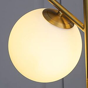 MichiDeco Floor Lamp, 3-Light Mid-Century Floor Light, Frosted Glass Globes Lamp for Bedroom or Living Room