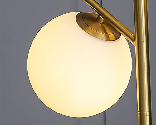 MichiDeco Floor Lamp, 3-Light Mid-Century Floor Light, Frosted Glass Globes Lamp for Bedroom or Living Room