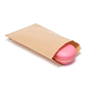 Volanic 100PCS 4X6 Inch Kraft Paper Bags Small Flat Party Favor Bag for Bakery Cookies Candies Dessert Chocolate Sandwich