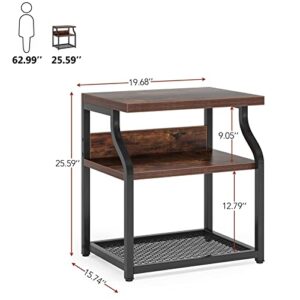 Tribesigns Printer Stand with Storage ,3-Shelf Home Printer Cart , Desk Organizer Pinter Table Under Desk , Rustic Machine Stand Small Bookshelf for Home Office (Rustic)