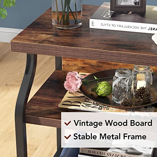 Tribesigns Printer Stand with Storage ,3-Shelf Home Printer Cart , Desk Organizer Pinter Table Under Desk , Rustic Machine Stand Small Bookshelf for Home Office (Rustic)