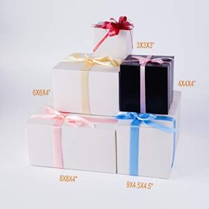 GEFTOL Small Black Gift Box 50 Pack 4 x 4 x 4 inches Fold Box Easy Assemble Paper Gift Box Bridesmaids Proposal Box for Bridal Birthday Party Christmas(Black)