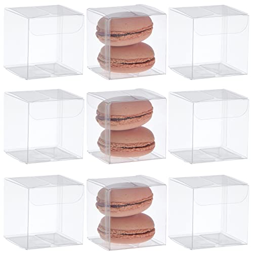 Juvale 100 Pack 2x2x2 Clear Plastic Favor Boxes Bulk for Small Wedding Party Gift Treats