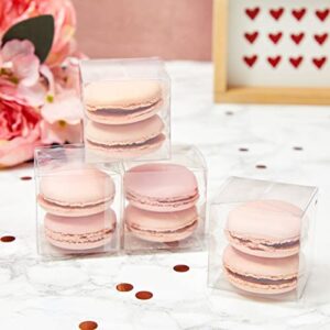 Juvale 100 Pack 2x2x2 Clear Plastic Favor Boxes Bulk for Small Wedding Party Gift Treats