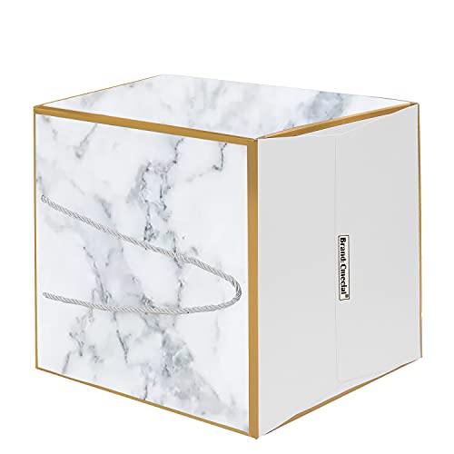 Cmecial Superior Marble Extra Large Gift Bag, 11.8 inch Square Giant Gift Bag, XL Big Gift Bag Large, Extra Large Gift Bags, Wedding Gift Bags Large Size Reusable, Gift Bags Large Birthday White (F1)