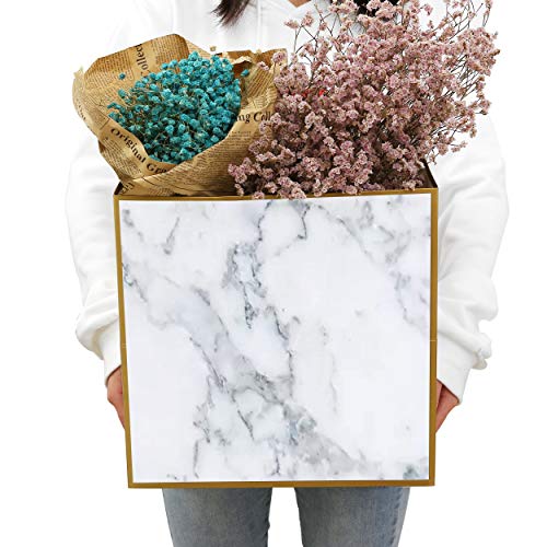 Cmecial Superior Marble Extra Large Gift Bag, 11.8 inch Square Giant Gift Bag, XL Big Gift Bag Large, Extra Large Gift Bags, Wedding Gift Bags Large Size Reusable, Gift Bags Large Birthday White (F1)