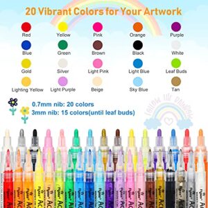 35 Premium Acrylic Paint Marker Pens, Double Pack of Both Extra Fine and Medium Tip, for Rock Painting, Mug, Ceramic, Glass, Wood, Fabric Painting, Canvas,Metal,Water Based Quick Dry Non Toxic No Odor