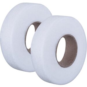 outus 2 rolls fabric fusing tape adhesive hem tape iron on tape each 1/2 inch(white, 27 yards)