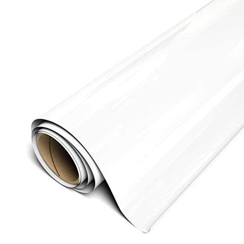 Siser EasyWeed HTV 11.8" x 5yd Roll (White) - Iron on Heat Transfer Vinyl for T-Shirts - Works with Cricut and Silhouette Cutters