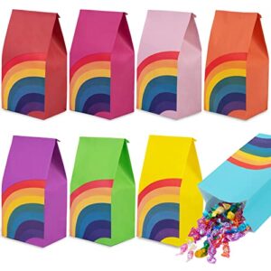 toxoy 48 pcs rainbow gift bags, party favor bags small gift bags paper candy bags for birthday party