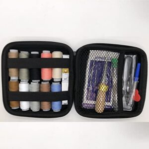 PLANTIONAL Upholstery Repair Sewing Kit: 47 Pieces Heavy Duty Sewing Kit with Sewing Awl, Seam Ripper, Leather Hand Sewing Stitching Needles, Sewing Thread for Car, Sofa, Backpack, Shoe, Craft DIY