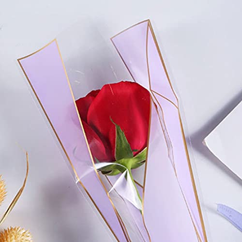 OUKEYI 150 Counts /6 Colors Flower Wrapping Paper Single Rose Packaging Bag,Florist Bouquet Supplies,Waterproof Floral Wrapping Paper 17.7 * 5 * 1.6Inch