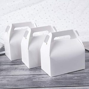 ONE MORE 25-Pack Gable White Candy Treat Boxes,Small Goodie Gift Boxes for Wedding and Birthday Party Favors Box 6.2 x 3.5 x 3.5 inch