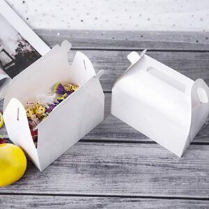 ONE MORE 25-Pack Gable White Candy Treat Boxes,Small Goodie Gift Boxes for Wedding and Birthday Party Favors Box 6.2 x 3.5 x 3.5 inch