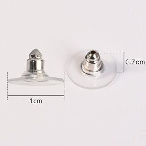 200 Pieces Bullet Clutch Earring Backs for Studs with Pad Rubber Earring Stoppers Pierced Safety Backs (Silver and Gold)