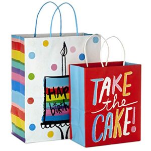 Hallmark 9" Medium and 13" Large Gift Bags Assortment (Pack of 8; 4 Large and 4 Medium) for Birthdays, Baby Showers or Any Occasion