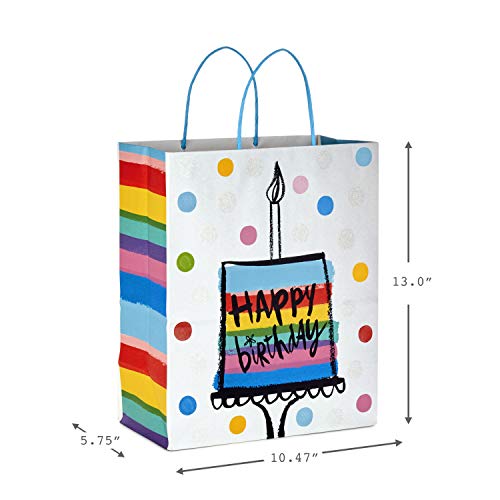 Hallmark 9" Medium and 13" Large Gift Bags Assortment (Pack of 8; 4 Large and 4 Medium) for Birthdays, Baby Showers or Any Occasion