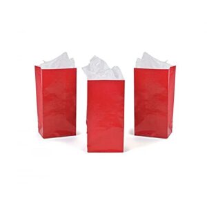 Unique Party Paper Bags, 10" x 5", Ruby Red