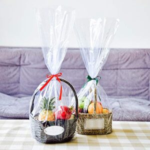 LazyMe Clear Basket Cellophane Bags Shrink Wrap Bags Cello Bags for Gift and Easter Baskets, 18x24 inch (20 pcs)