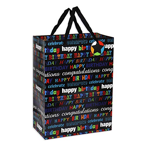 12 Pcs Birthday Gift Bags, Large, Medium and Small Gift Bags Assortment for Boys, Girls, Women, Men (Assorted Sizes)