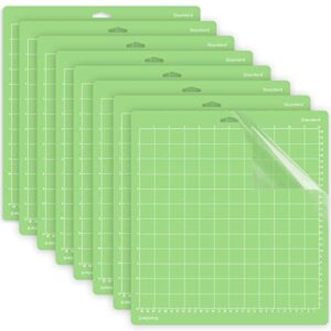 gwybkq cutting mat for cricut explore one/air/air 2/maker 8 pack 12×12 inch standard green grip adhesive sticky non-slip durable mat cut mats replacement accessories