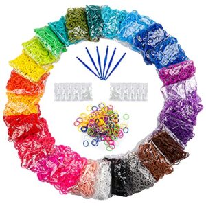 12730+ loom rubber bands refill kit in 26 color with 500 clips,6 hooks, premium bracelet making kit for kids weaving diy crafting gift