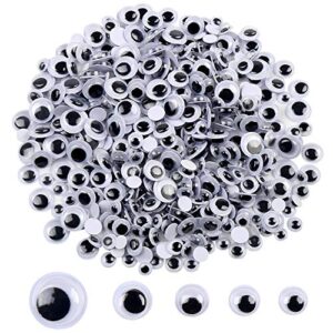 decora 500 pieces 6mm -12mm black wiggle googly eyes with self-adhesive for crafts decorations