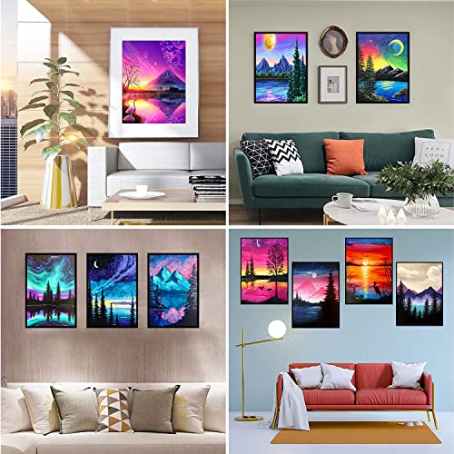 TINY FUN 12 Pack Diamond Painting Kits for Adults 5D Diamond Art Kit for Beginners, DIY Paint with Round Full Drill Diamonds Paintings Gem Art for Home Wall Decoration Gift (12X16 Inch