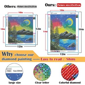 TINY FUN 12 Pack Diamond Painting Kits for Adults 5D Diamond Art Kit for Beginners, DIY Paint with Round Full Drill Diamonds Paintings Gem Art for Home Wall Decoration Gift (12X16 Inch