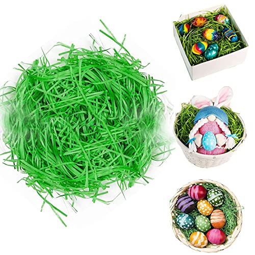 Asekonc 1/2 LB Super Large Pack Easter Green Grass Recyclable Paper Shred for Easter Basket Filler Creative Eggs Decor Filler Gift Wrapping & Basket Filling