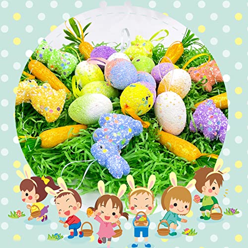 Asekonc 1/2 LB Super Large Pack Easter Green Grass Recyclable Paper Shred for Easter Basket Filler Creative Eggs Decor Filler Gift Wrapping & Basket Filling