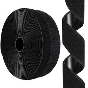 1 inch x 26 feet hook and loop tape sticky back fastener roll, nylon self adhesive heavy duty strips fastener for home office school car and crafting organization