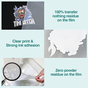 KASYU DTF Transfer Powder Film Kit for DTF Sublimation Printer,All-in-1 DTF Starter Kit- 8.8oz White Digital Hot Melt Adhesive&15 Direct to Film Pretreat Iron-on Transfer Paper Fabric