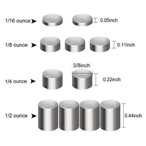 Coopay 3 oz. Tungsten Weights 3/8 Inch Incremental Cylinders Car Incremental Tungsten Weights Compatible with Pinewood Car Derby Weights to Optimize Your Car for Speed, 4 Sizes