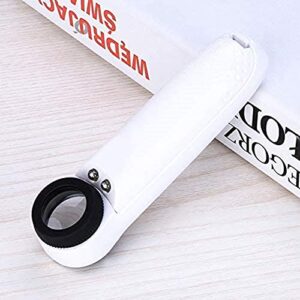 40X Handheld Magnifier High Power Hand Held Illuminated Magnifying Glass Jeweler Eye Jewelry Loupe with 2-LED Light and Leather Case for Reading Maps Jewelry Watch Repair Tool