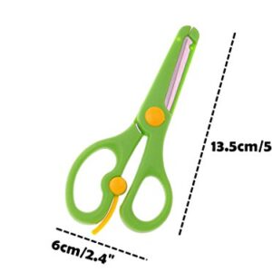 Kinteshun Children Scissors,Kids’ Artwork Blunt Tip Anti-Pinch Shears Students Cutter Scissors for DIY Handcraft Projects(5pcs)