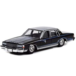 1987 Chevy Caprice Lowrider Custom Black with Graphics California Lowriders Release 1 1/64 Diecast Model Car by Greenlight 63010 D