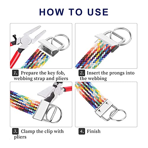 48 Sets Key Fob Hardware by EKUIEKA,1 Inch 8 Colors Fob Key Chain Wristlet Hardware with Split Rings,Key Lanyard and Key Chain Making Hardware Supplies