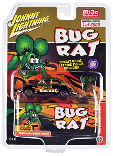 1965 VW Beetle Bug Rat w/(American Diorama) Diecast Figure LTD ED to 6000 pcs Worldwide 1/64 Diecast Model Car by Johnny Lightning JLCP7384