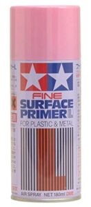 tamiya america, inc spray, fine surface primer, l. pink, 180ml, tam87146