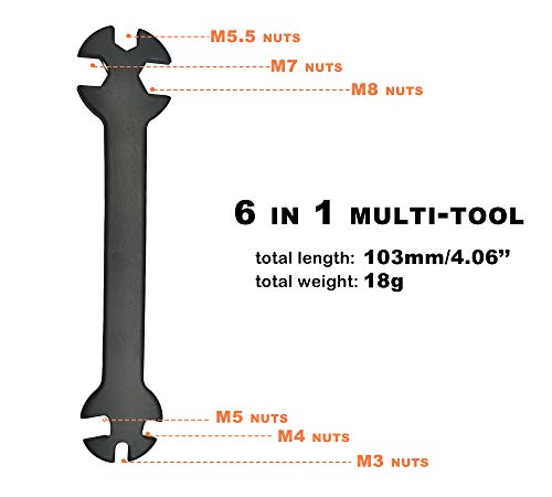 HOPLEX RC Car Wrench Multi-Function Wrench Turnbuckle Wrench with Cross Wrench for RC Car Repair Work