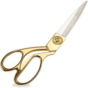 zjmzzm 8.5 ” gold stainless steel sharp tailor scissors professional household scissors craft scissors fabric scissors heavy duty cutting sewing, crafts, home kitchen office