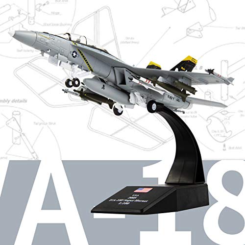 Lose Fun Park 1:100 F/A-18 Hornet Strike Fighter Attack Diecast Military Planes Matel Model Airplane with Stand