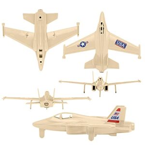 TimMee Prop Plane & Fighter Jet - Tan Plastic Army Men Airplanes US Made