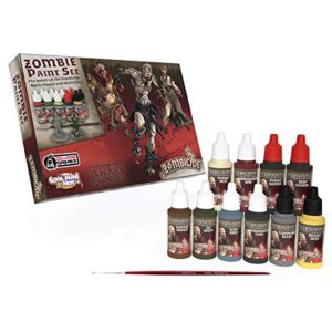 the army painter zombicide paint set, 10 dropper bottles of miniature paint with free paintbrush, high-pigment zombicide black plague paint set for miniatures – warpaints zombicide black plague set