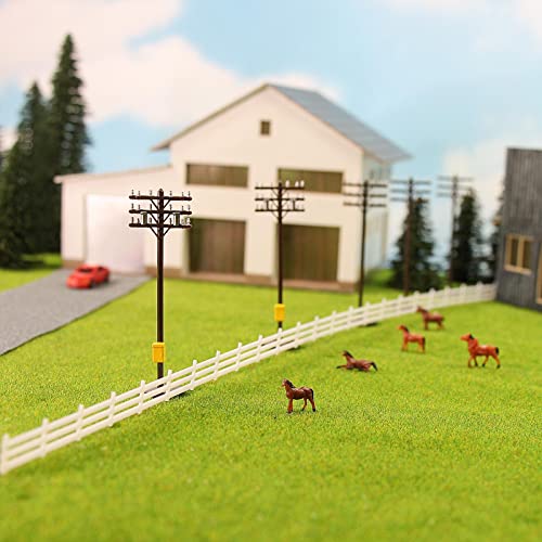 24pcs Model N Scale 1:160 Power Pole Telegraph Telephone Poles Railroad Diorama (Style A)