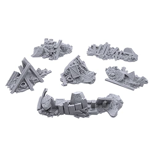 Urban Rubble by GameScape3D, 3D Printed Tabletop RPG Scenery and Wargame Terrain for 28mm Miniatures