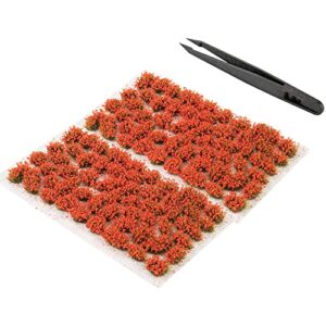 106 pcs miniature flower cluster static grass model grass tufts artificial grass bushy tuft lowland shrub for diy model railway fairy garden diorama scenery (set a)